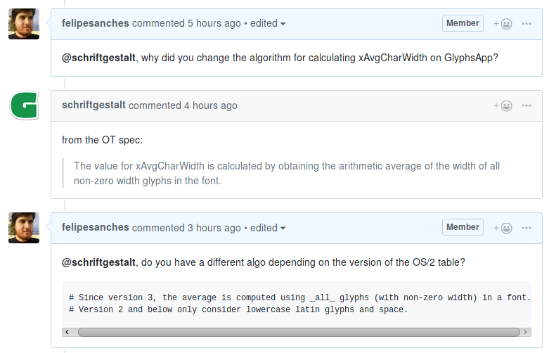 Investigate why xAvgWidth calculation seems to diverge from GlyphsApp ...