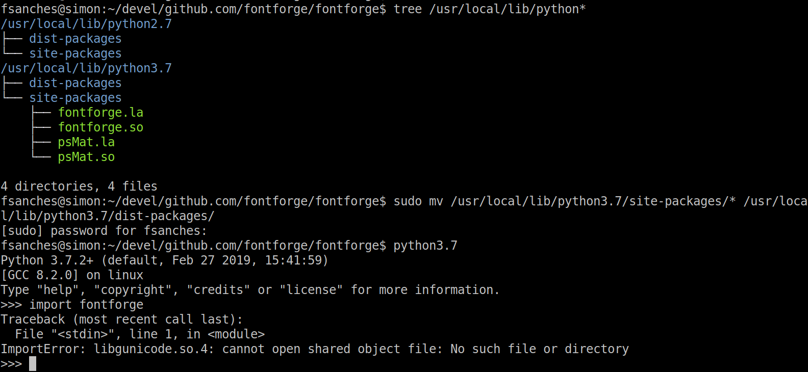 FF compiled with Python 3 extension loads "empty" fontforge module. · Issue #2966 · fontforge ...