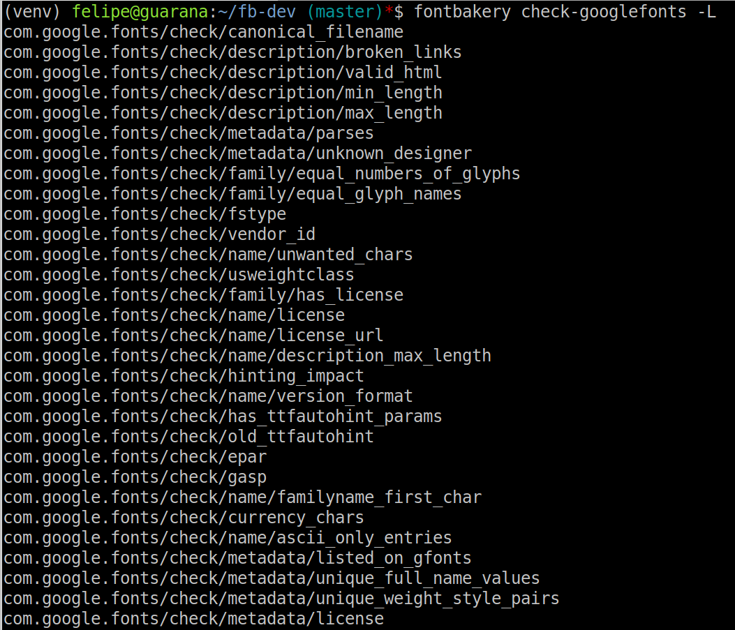 autocomplete check-IDs on the command line · Issue #2457 · fonttools/fontbakery · GitHub
