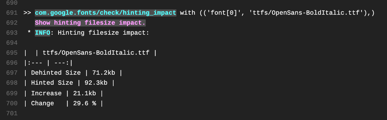 Render Markdown on the text terminal output · Issue #2559 · fonttools/fontbakery · GitHub