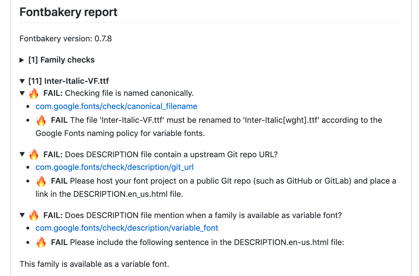 [GF Profile] Add checks for descriptions · Issue #2574 · fonttools/fontbakery · GitHub