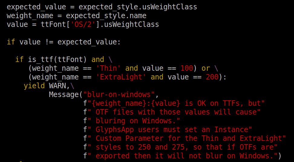 For a Thin, the os/2 value for static TTFs can be 100 or 250 · Issue ...
