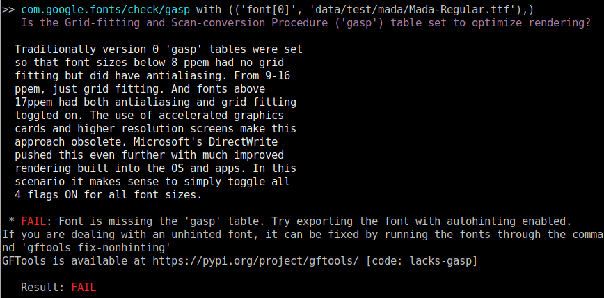 Add a command-line arg to output rationales along with check results? · Issue #2531 · fonttools ...