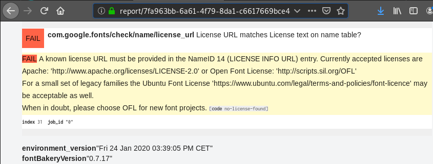 Failing License URL check with OFL License Set · Issue #2746 · fonttools/fontbakery · GitHub