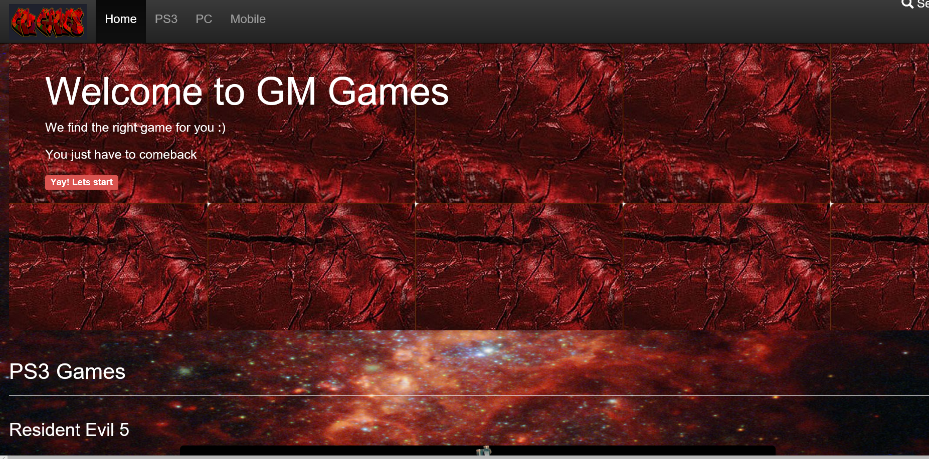 GitHub - mayralanza/GMgames: Project: Created a website using Bootstrap front-end web framework.
