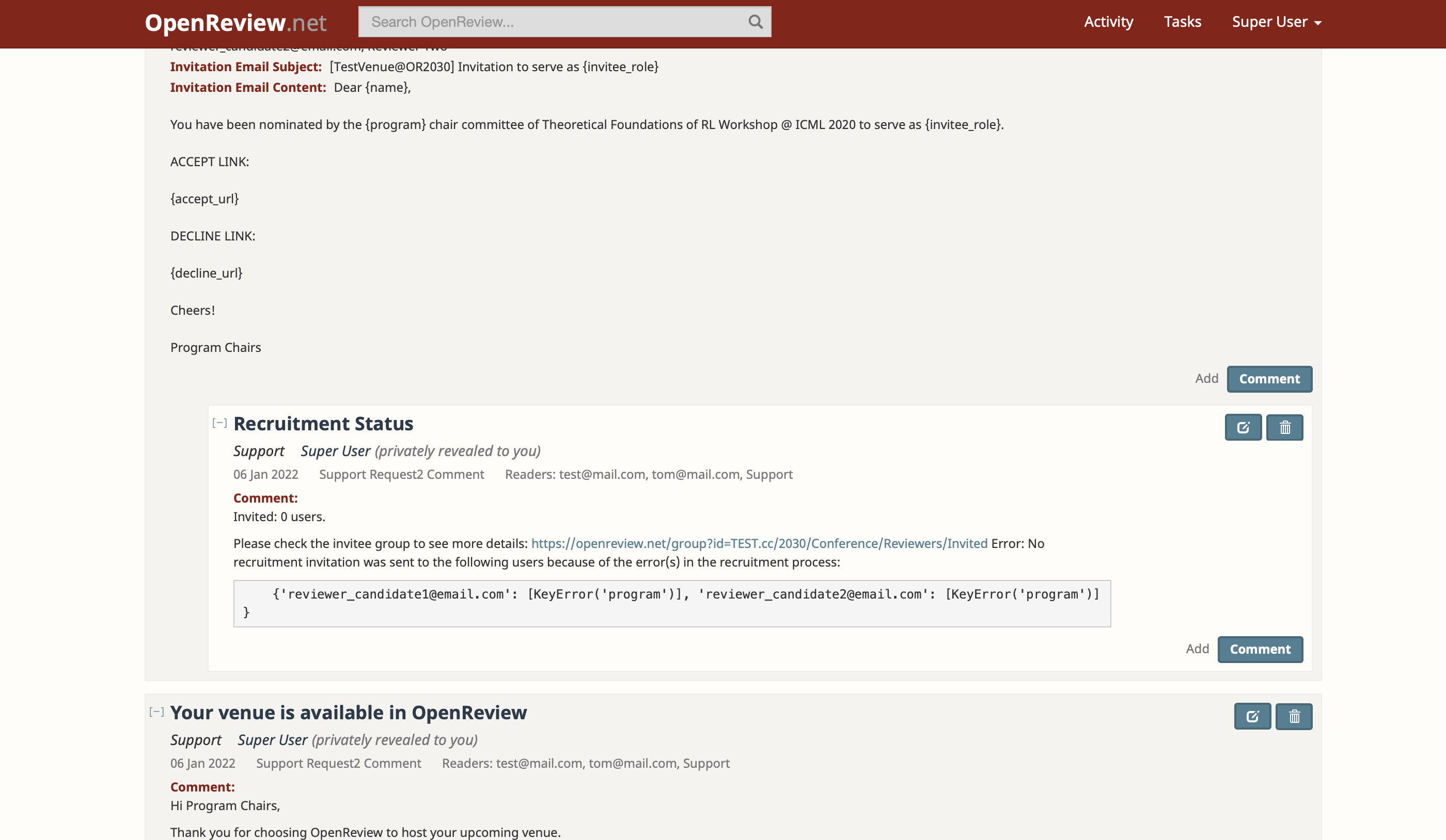 Recruitment: catch the exception thrown by calling to conference.recruit_reviewers · Issue #1055 ...