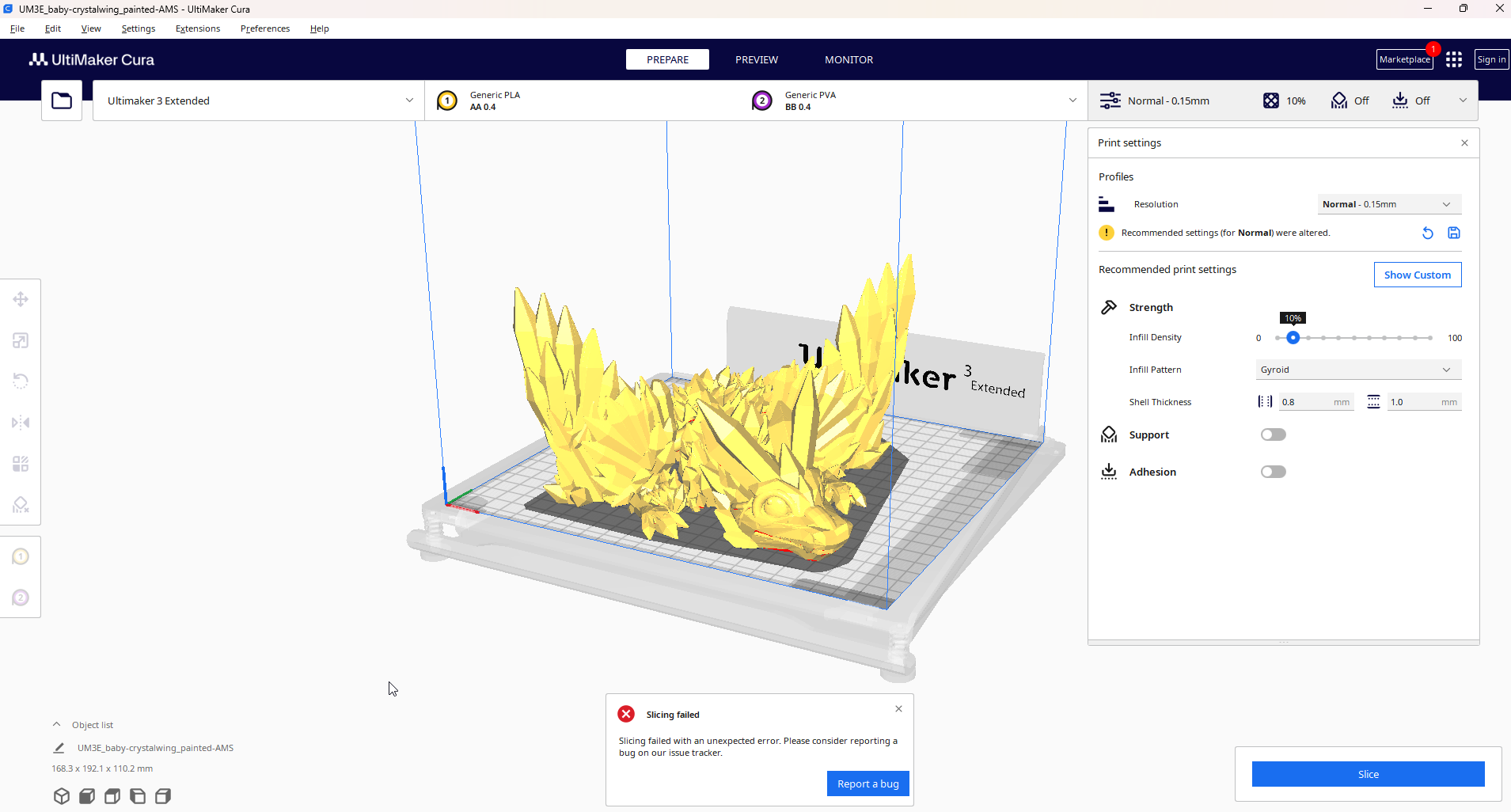 Slicing Failed · Issue #17261 · Ultimaker/Cura · GitHub