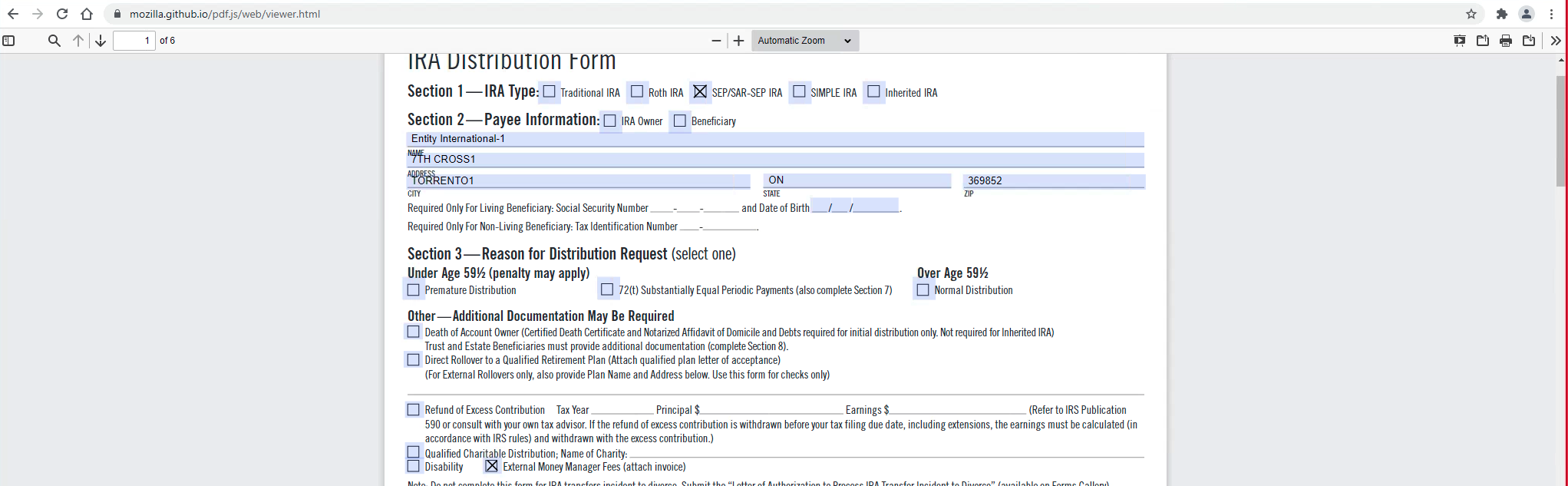 pdf with radio button grouping (but looks like checkbox) not getting reflected in the pdfViewer ...