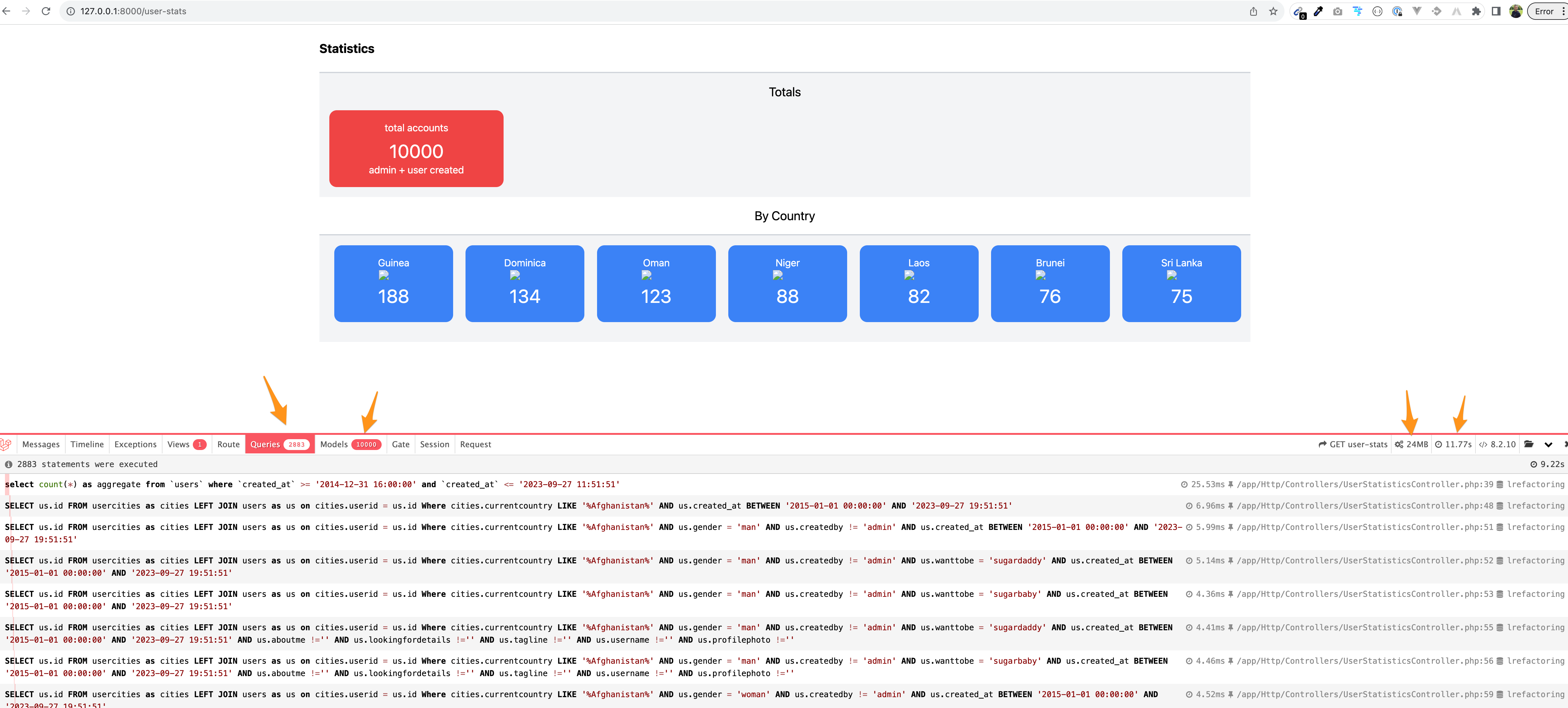 Episode 01: Reduce query from 2883 to 3 ! · Issue #1 · laravel-school/laravel-refactoring ...