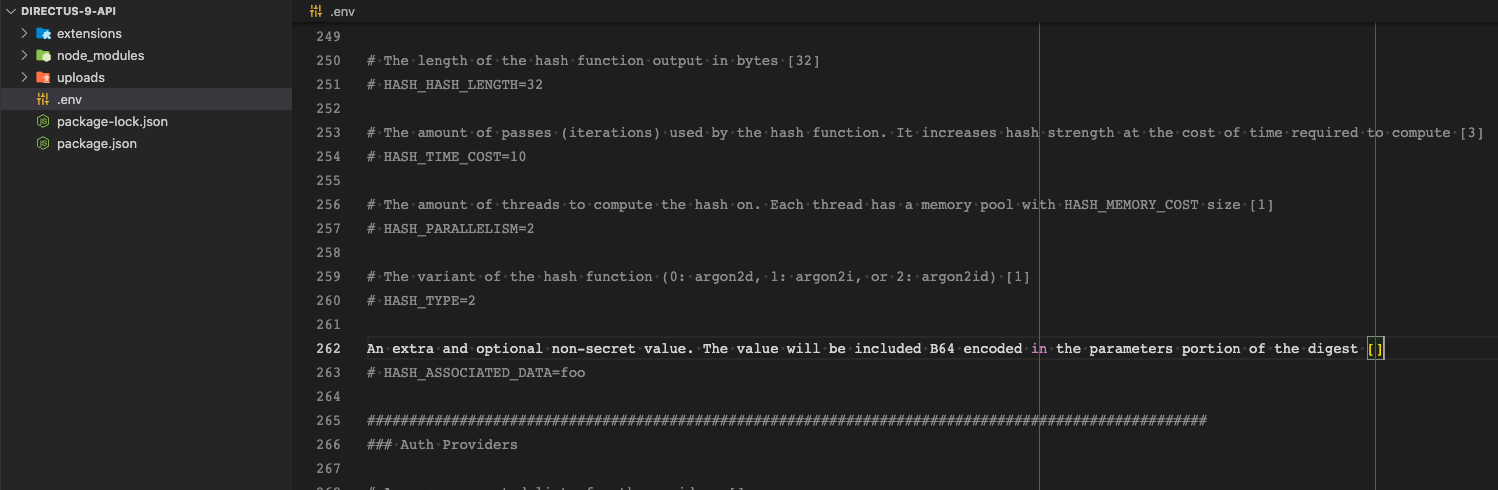 Uncomented text in .env after new installation · Issue #14004 · directus/directus · GitHub