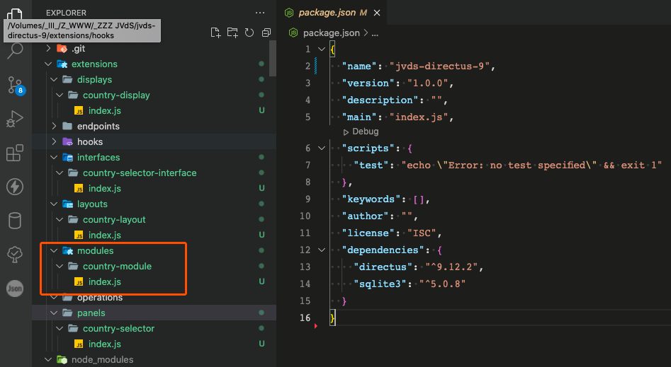 After deleting a custom module, its reference in the (SQLite) db "directus-settings" is not ...