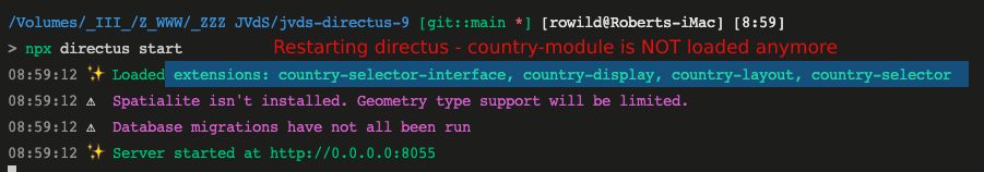 After deleting a custom module, its reference in the (SQLite) db "directus-settings" is not ...