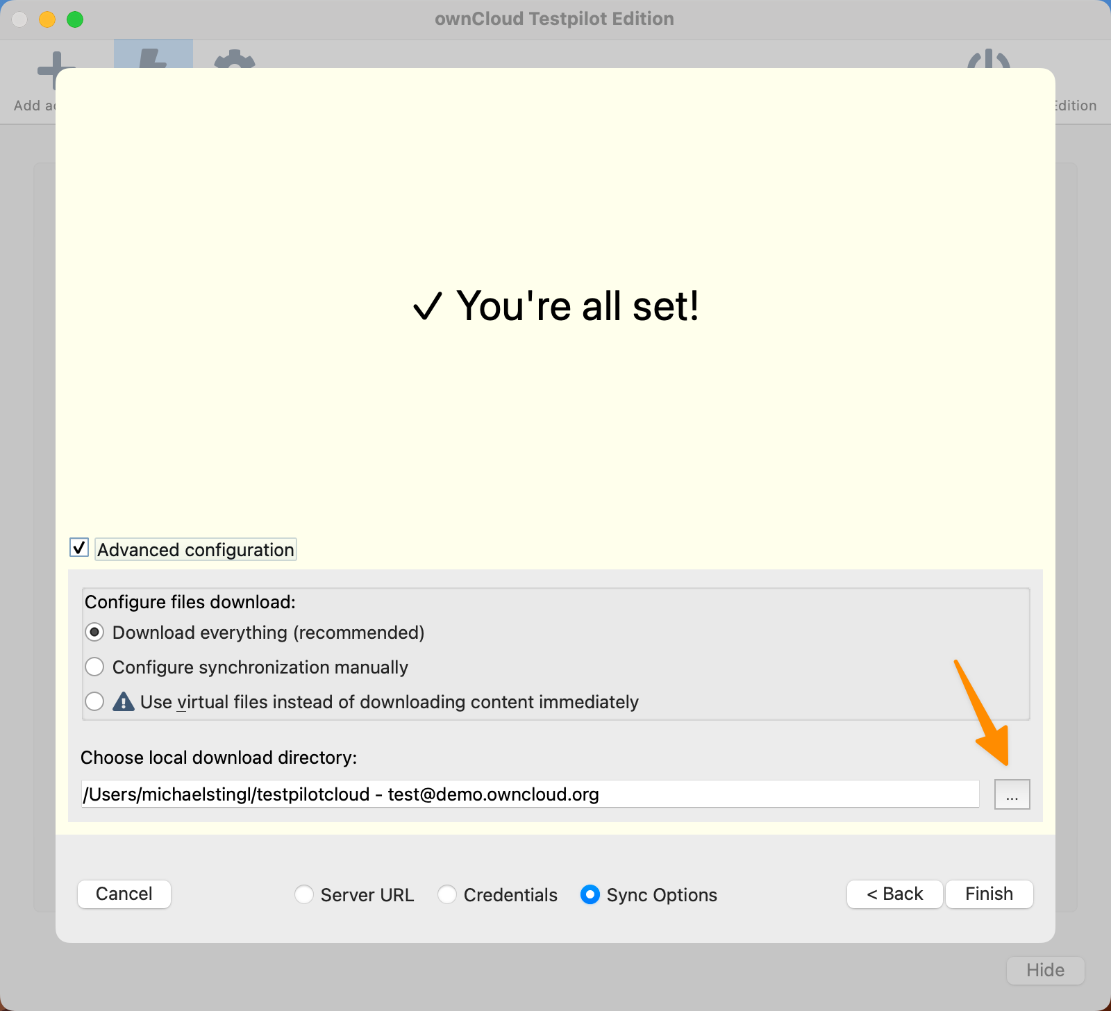 [Wizard] Sync directory selector freezes 3.0 client · Issue #10006 · owncloud/client · GitHub