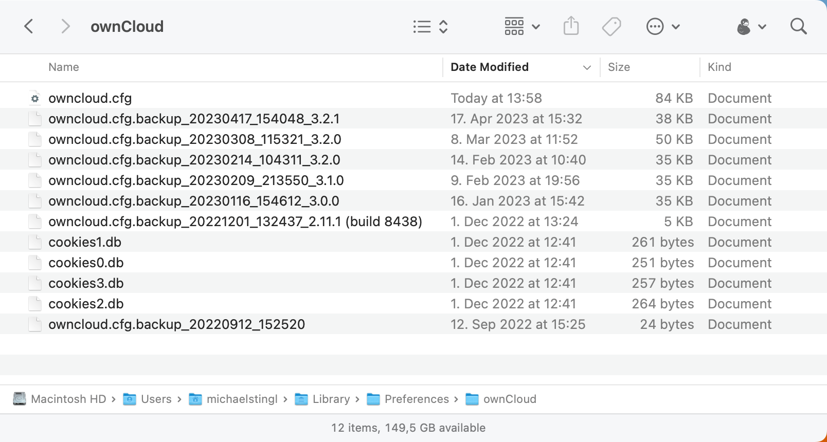 Create config file backup with EVERY update · Issue #10789 · owncloud/client · GitHub