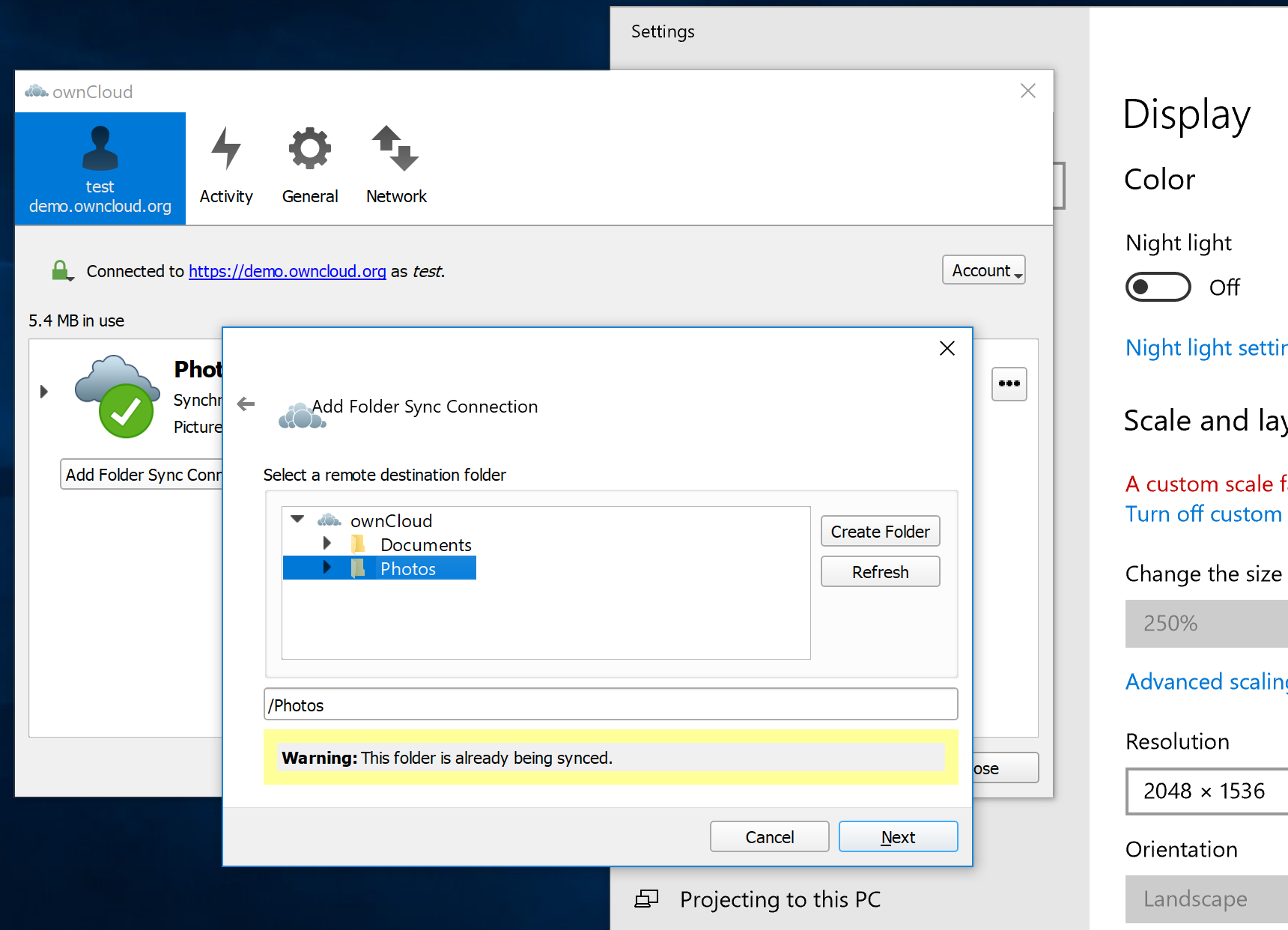 [Windows] [HiDPi] `add folder synchronization` dialog box too short · Issue #4280 · owncloud ...