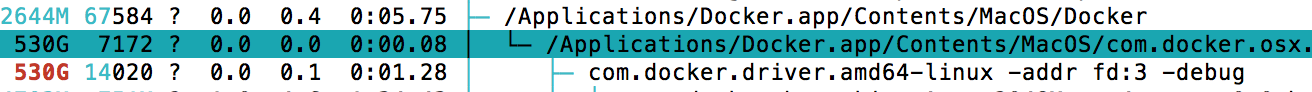 com.docker.driver.amd64-linux uses 530G of virtual memory. · Issue #1966 · docker/for-mac · GitHub