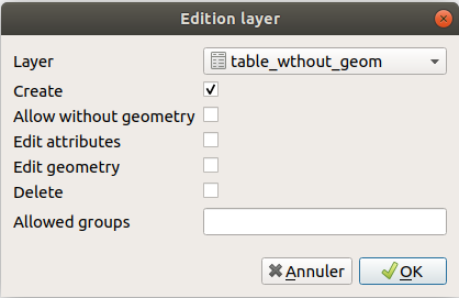 Disable or hide `Allow without geometry` and `Edit geometry` for non spatial layers · Issue #303 ...