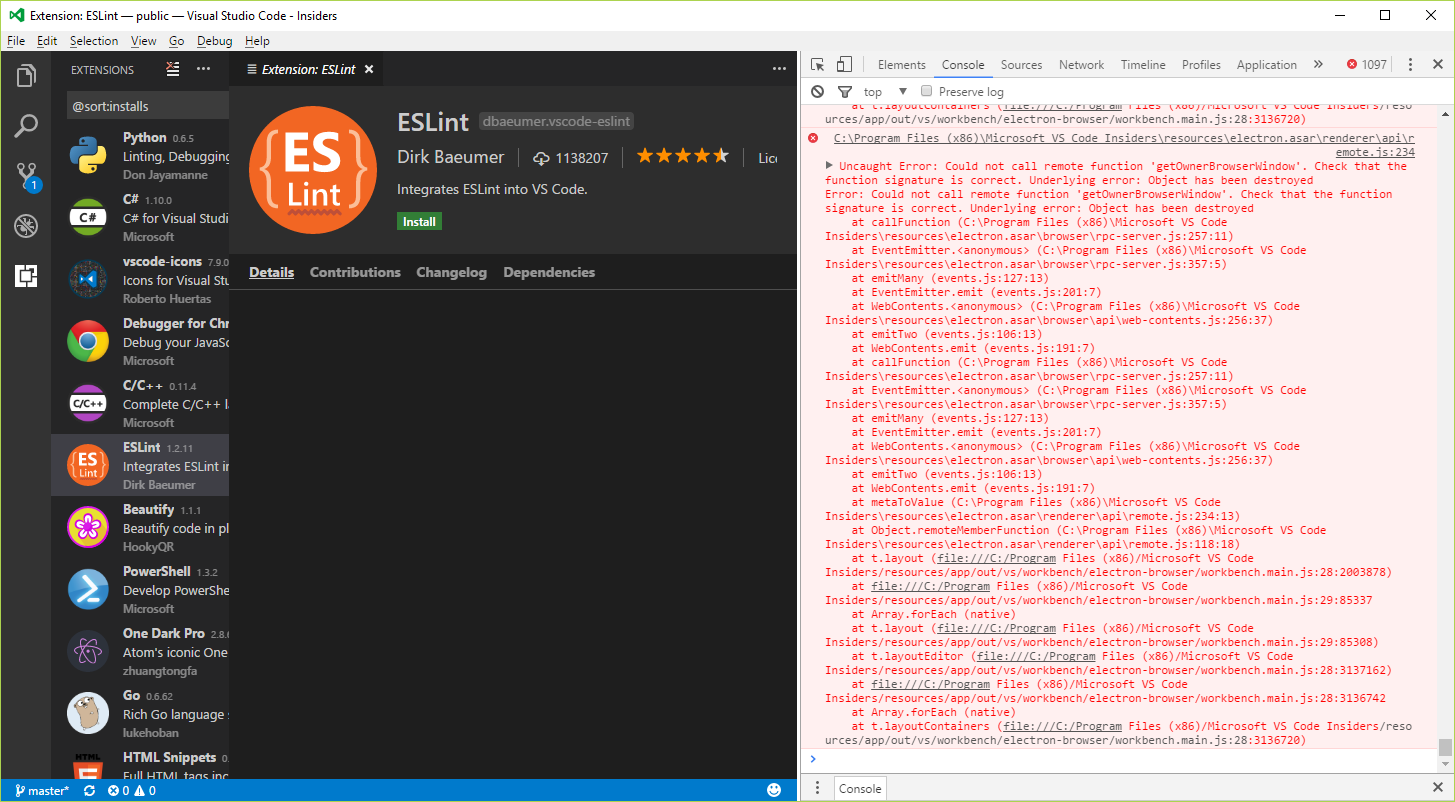 Markdown previews not working / Electron; getOwnerBrowserWindow errors · Issue #28749 ...