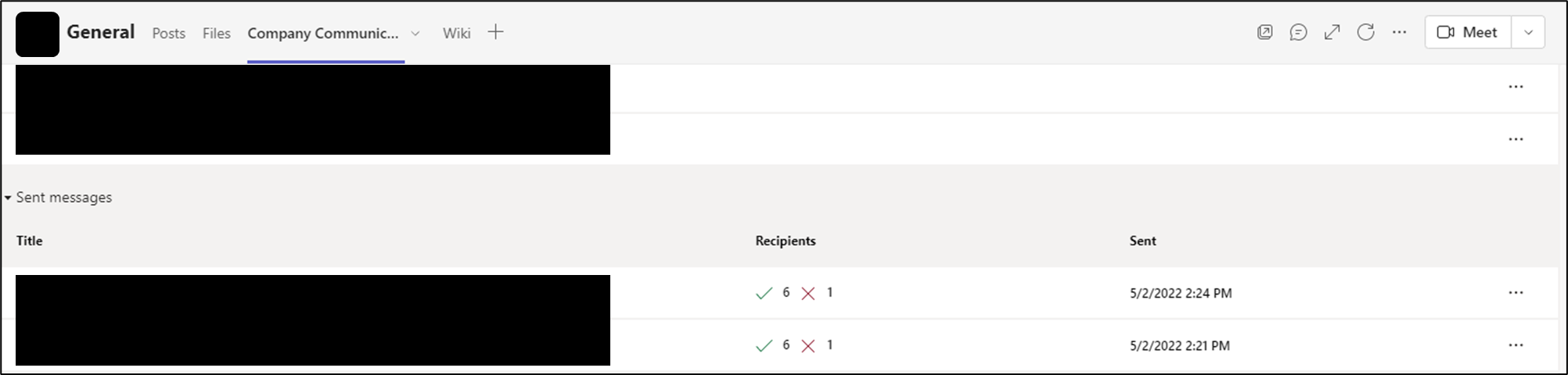 Messages did not send out to all users by using option 'send to Teams ...