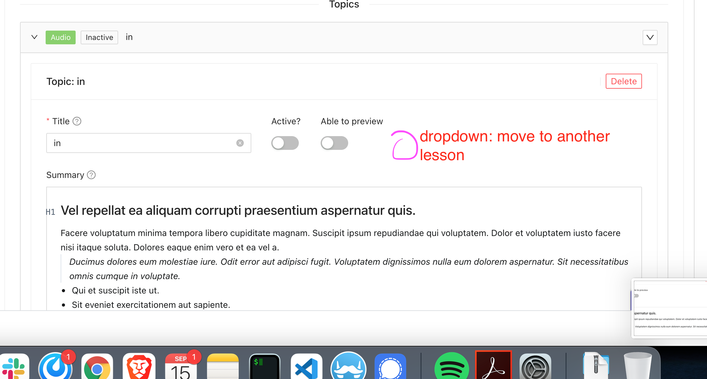 allow topic to be attached to another lesson · Issue #116 · EscolaLMS/Admin · GitHub