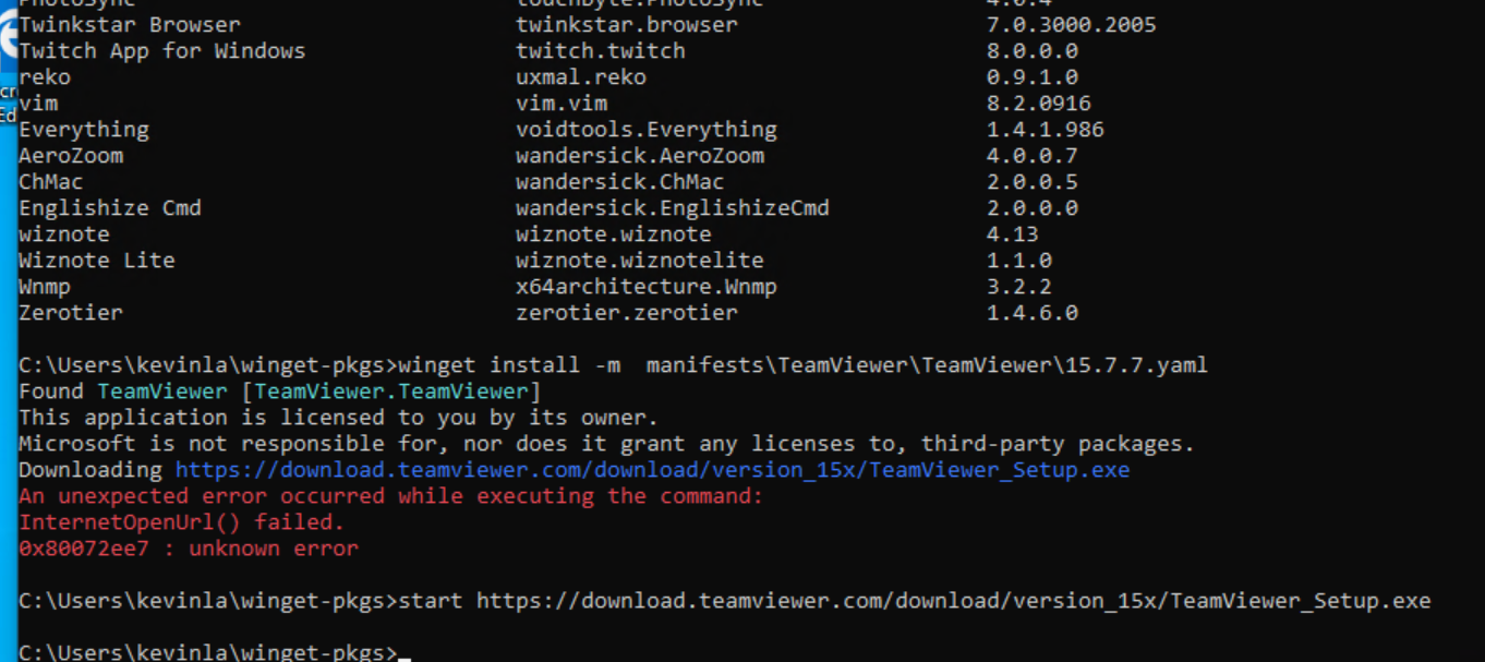 Teamviewer Host update v15.8.3 by OfficialEsco · Pull Request #2927 · microsoft/winget-pkgs · GitHub