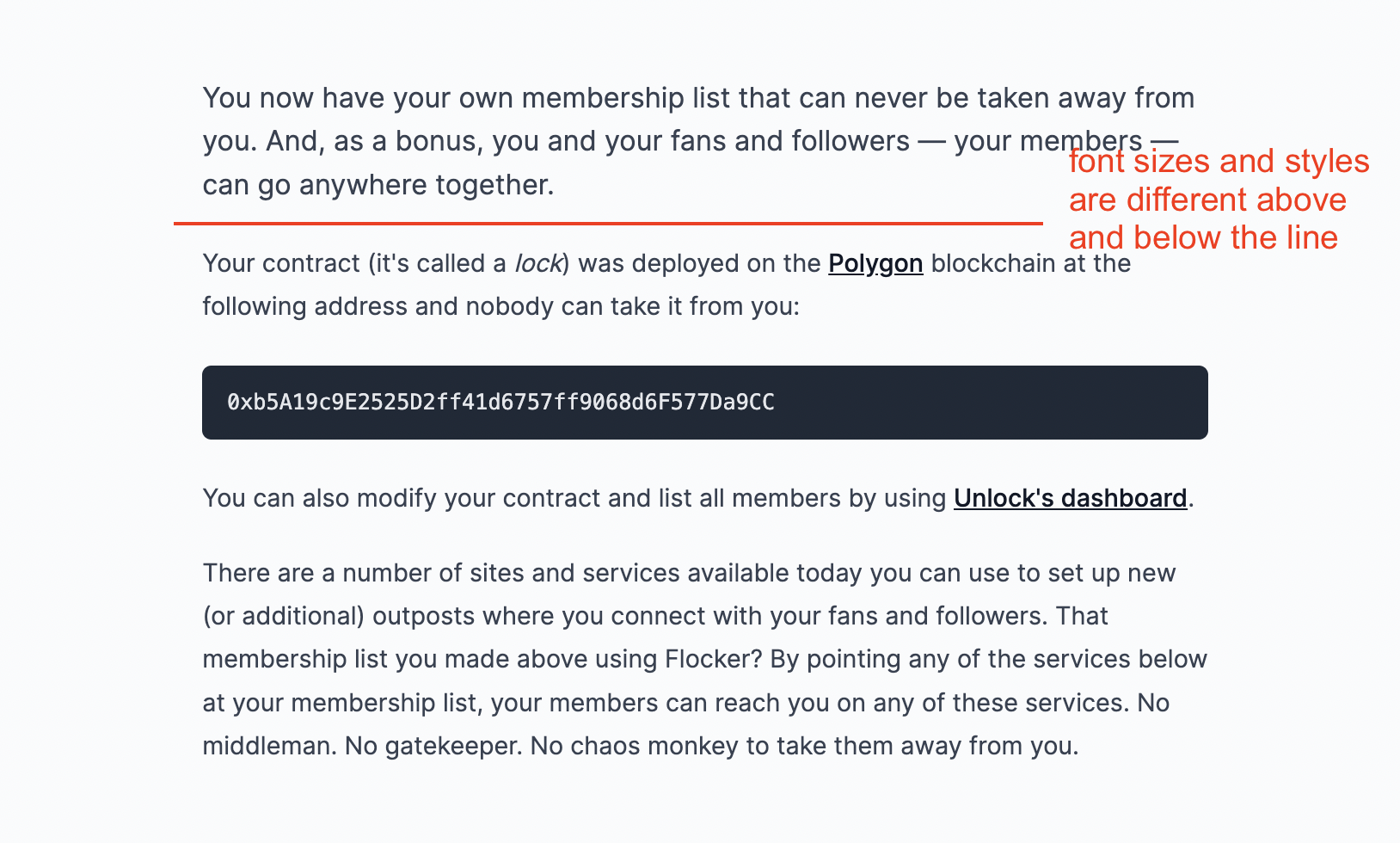 flocker styles different on confirmation page · Issue #10323 · unlock-protocol/unlock · GitHub