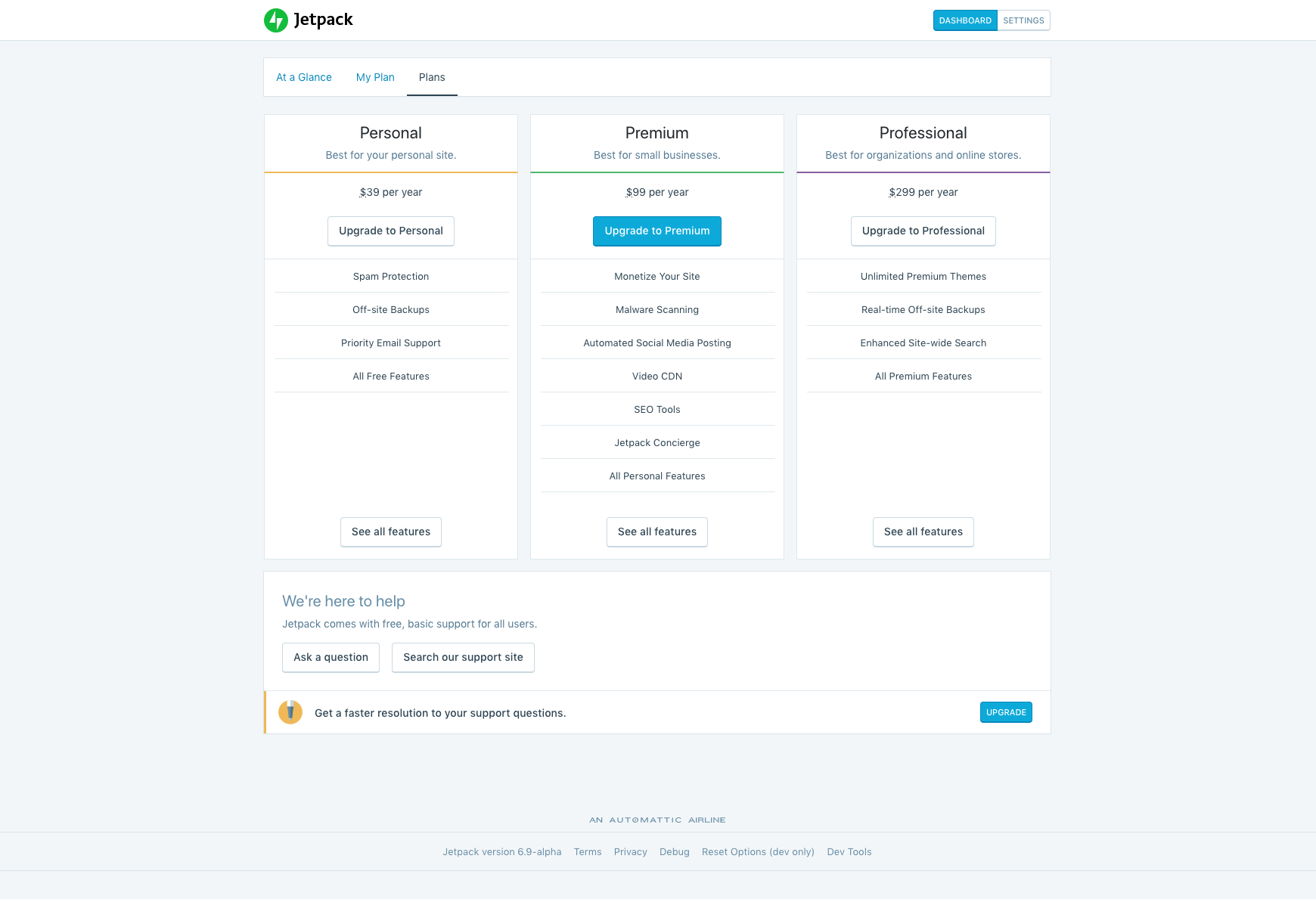 Jetpack Plans and My Plans areas: Consolidate up-sell prompts · Issue #10995 · Automattic ...