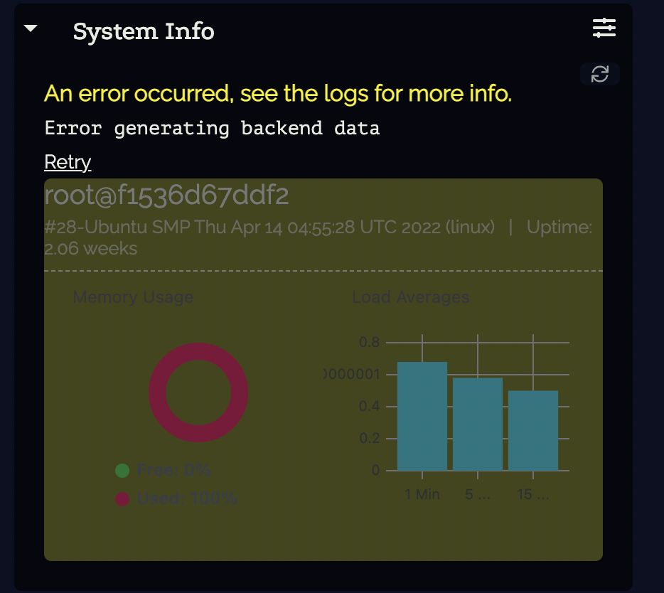 [BUG] system-info widget does not show data · Issue #643 · Lissy93/dashy · GitHub