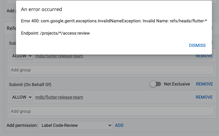 Recipes Give Submit Access To Release Team On Release Branches · Issue 100738 · Flutter 8736