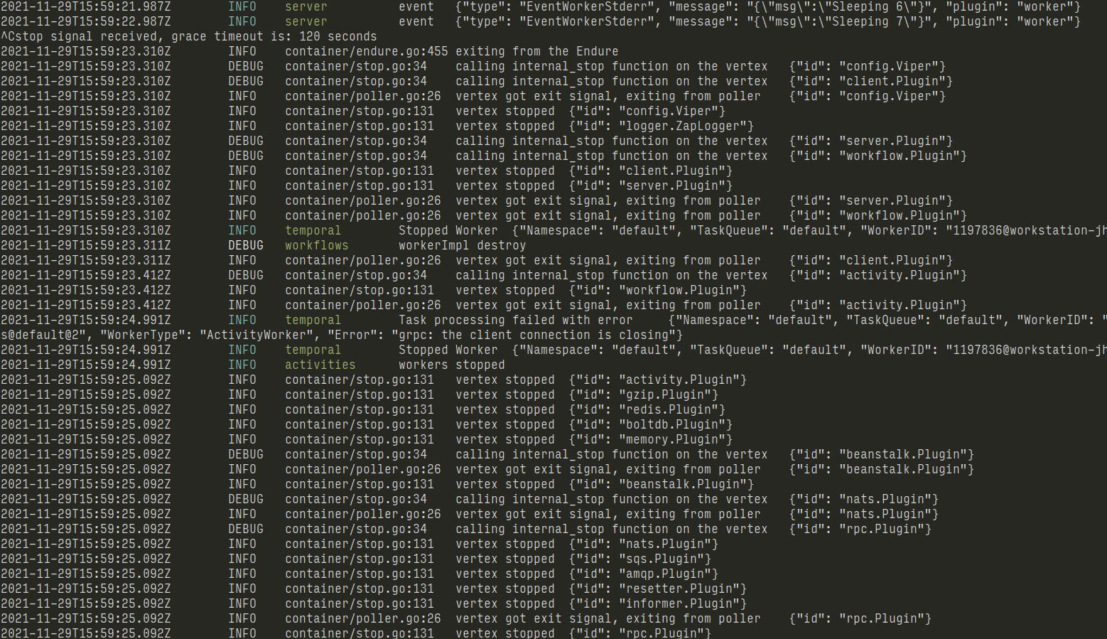 [PLUGIN, TEMPORAL] After the activity is completed and worker is terminated (graceful), the last ...