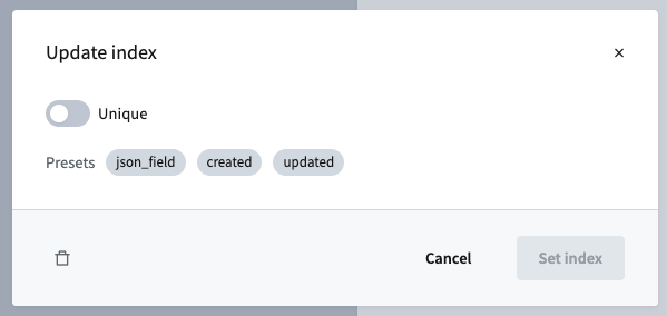 Not able to create partial index on json column · Issue #2248 · pocketbase/pocketbase · GitHub