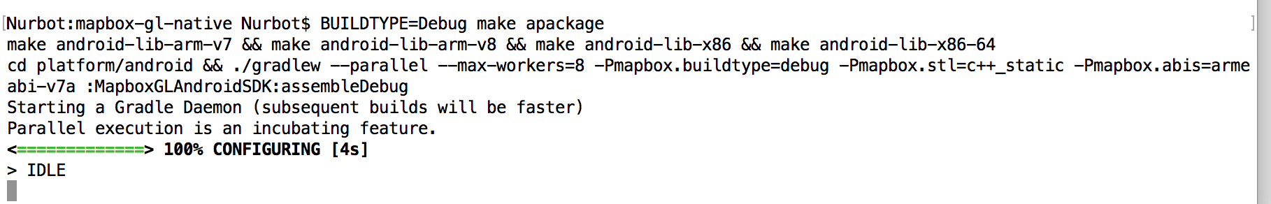 error during "make apackage" File `android-lib-arm-v7' does not exist ...