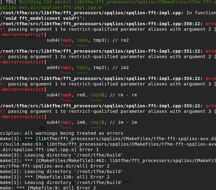 Error during making of tfhe · Issue #198 · tfhe/tfhe · GitHub