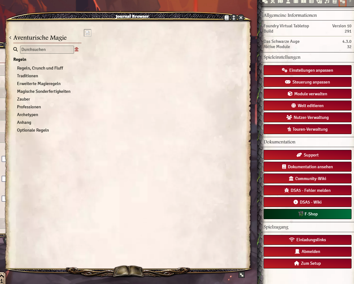 Rüstkammer I & II und Magie I werden die Cover Bilder im Journal Browser nicht mehr angezeigt ...