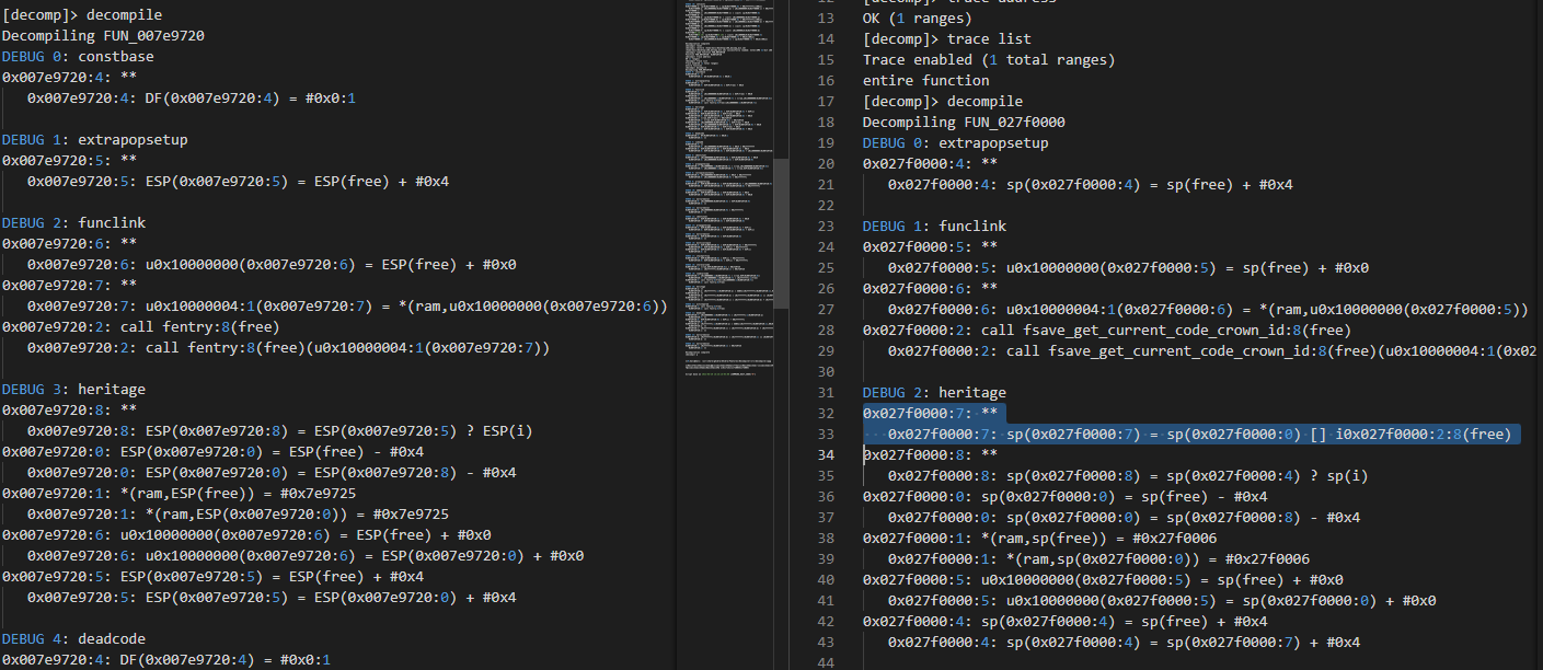 Return address push on call showing up as assignment to local in decompilation with custom ...