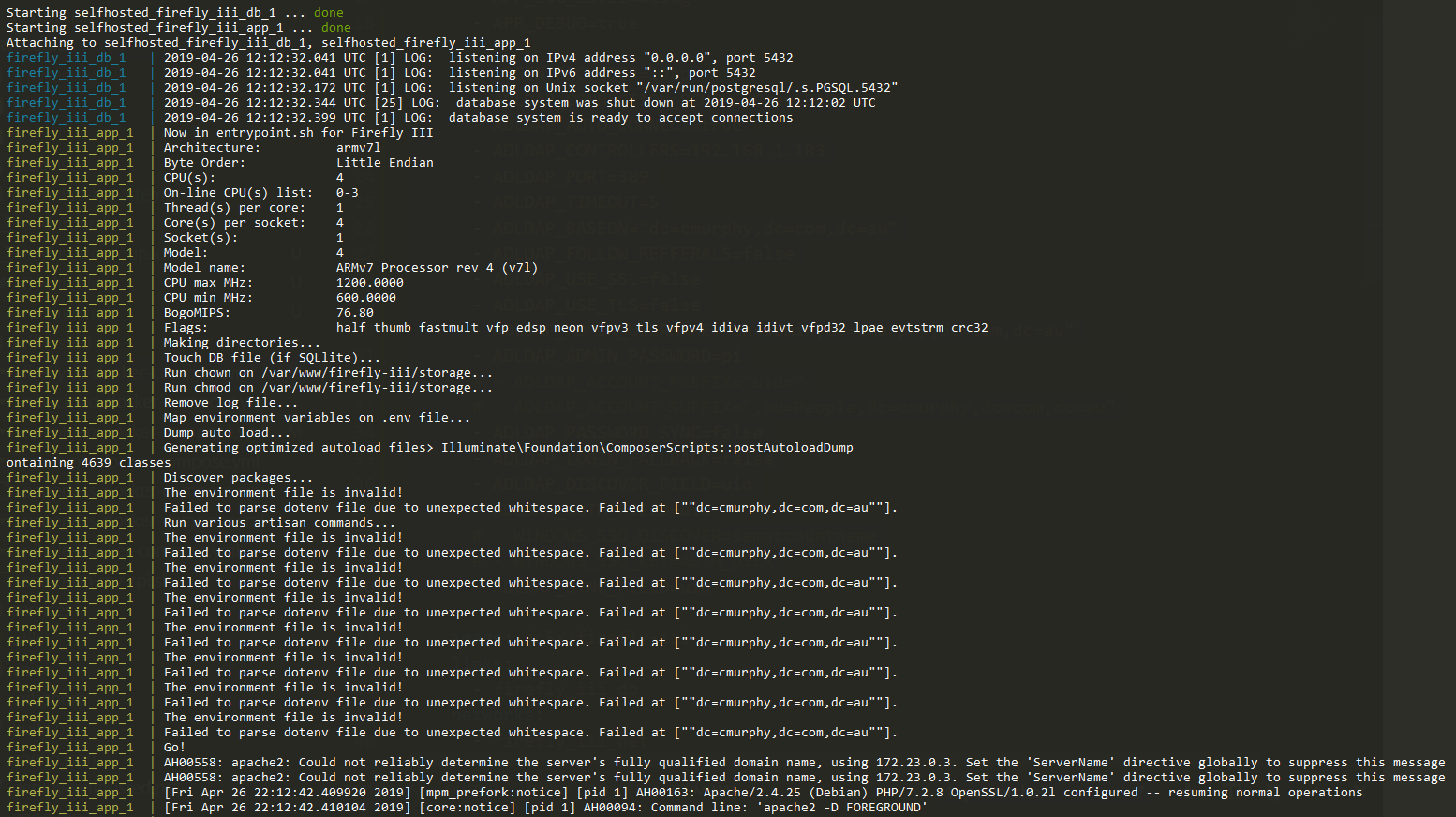 Failed To Parse Dotenv File Due To Unexpected Whitespace Adldapbasedn
