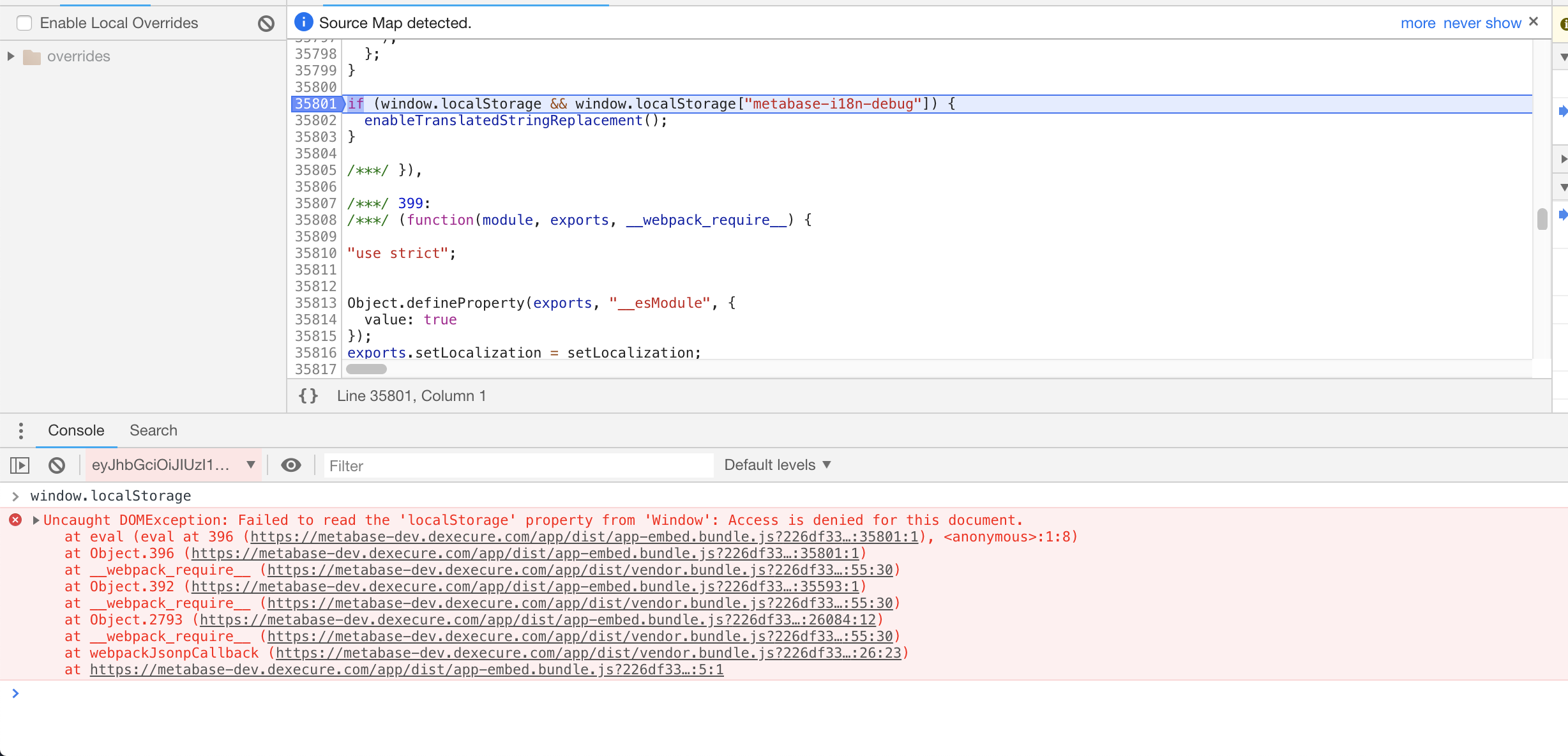 Uncaught exception in JS when third party site data is blocked · Issue ...