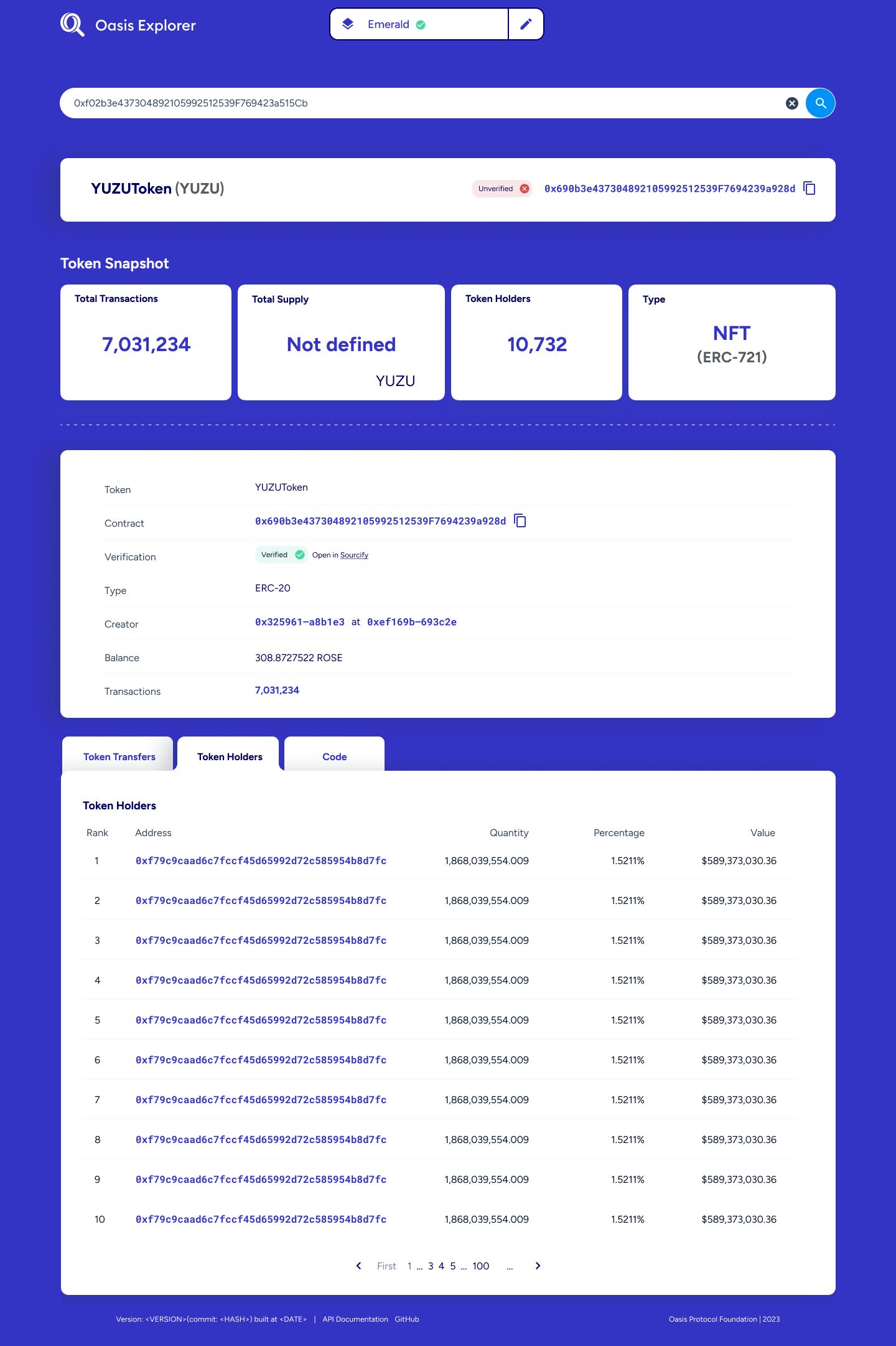 [UX]: Improve copy of "Undefined" token supply · Issue #739 · oasisprotocol/explorer · GitHub