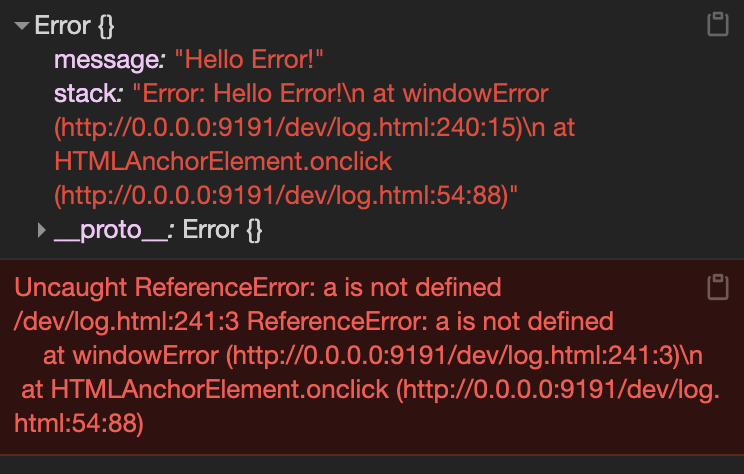 Error类型在vconsole中显示空Error对象，没有详细信息 · Issue #448 · Tencent/vConsole · GitHub