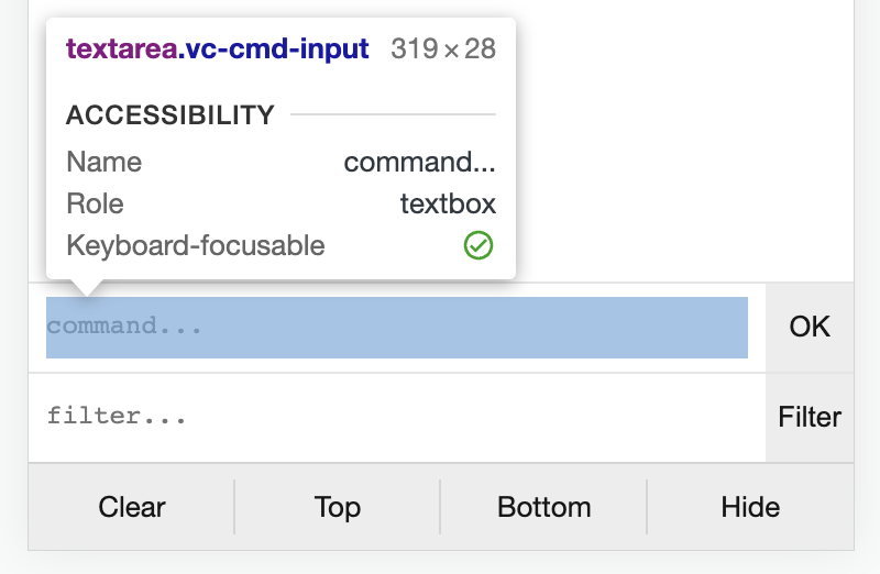 UI Bug: Log 和 System 的 command 和 filter 的 input 框不正常 · Issue #580 · Tencent/vConsole · GitHub