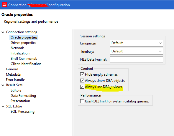Oracle Goto Database Object Uses All Views When Dba Are Available · Issue 5179 · Dbeaver