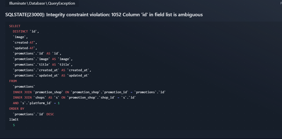 [Bug]: Fix ambiguous column id when using JOIN · Issue #1274 · rappasoft/laravel-livewire-tables ...