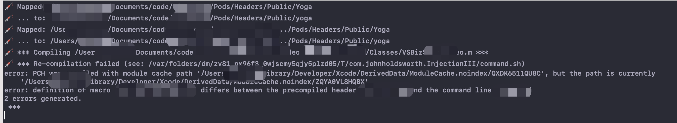 PCH was compiled with module cache path…… · Issue #320 · johnno1962/InjectionIII · GitHub