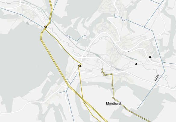 Render pipeline substations with point for zooms