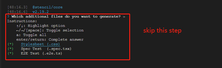 feat: The generate command adds options to skip the selection of generated files. · Issue #3862 ...