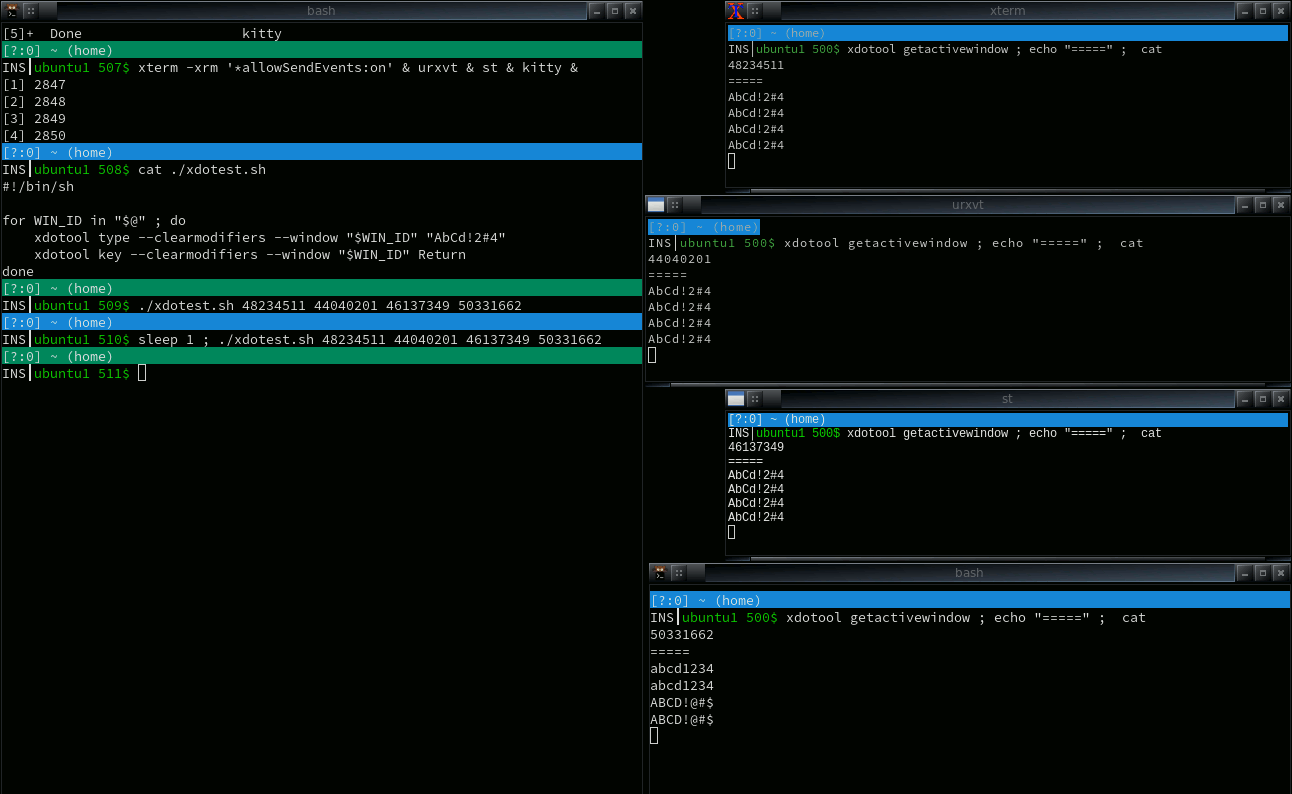 Text typed by X SendEvent (XTest/xdotool/xautomation) is weirdly ...