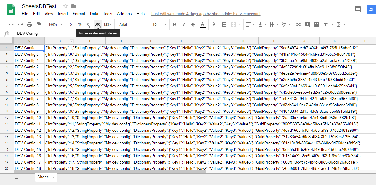 GitHub - KozTv/GoogleSheetsDatabase: Use Google Sheets as a key-value ...