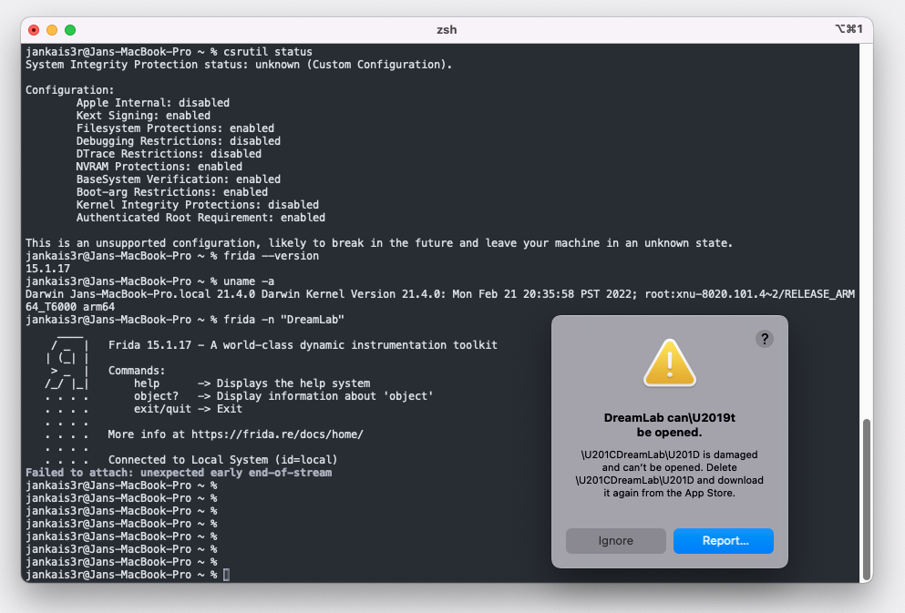 Frida can't hook system process on Mac Monterey · Issue #1994 · frida ...