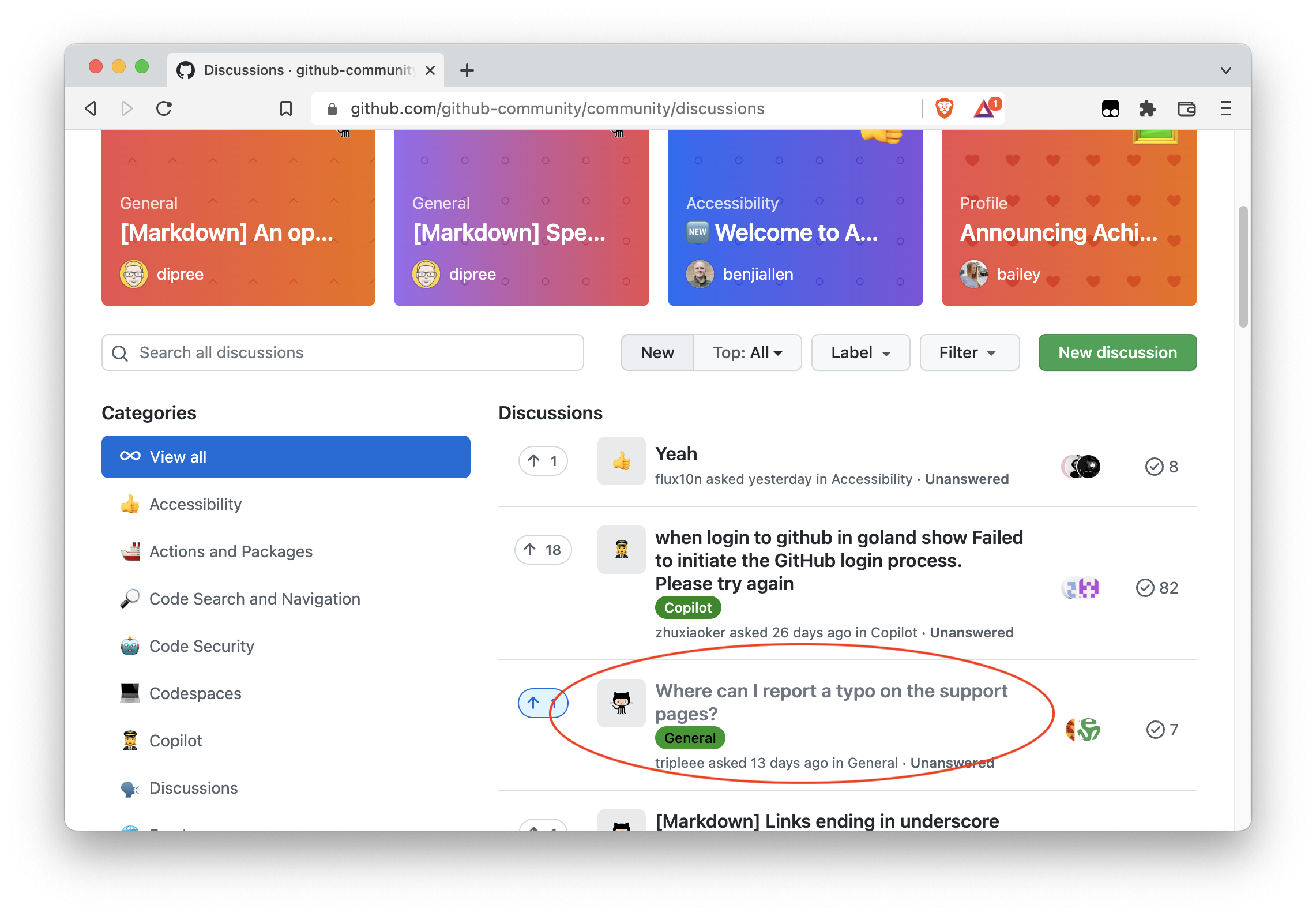 Where can I report a typo on the support pages? · community ...