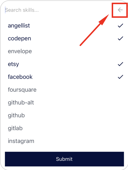 Can I change the arrow back ? · Issue #131 · toystars/react-native-multiple-select · GitHub